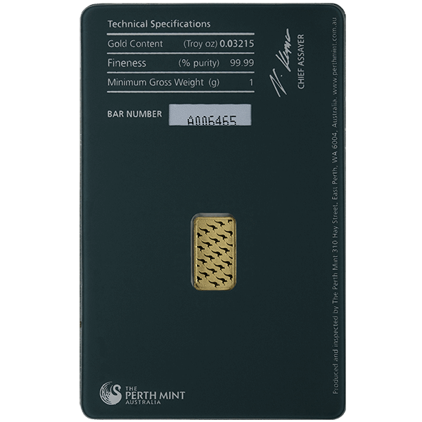 - GOLD BARS ASSORTED WEIGHTS - 1 GRAM GOLD BAR PERTH #1GPERTH