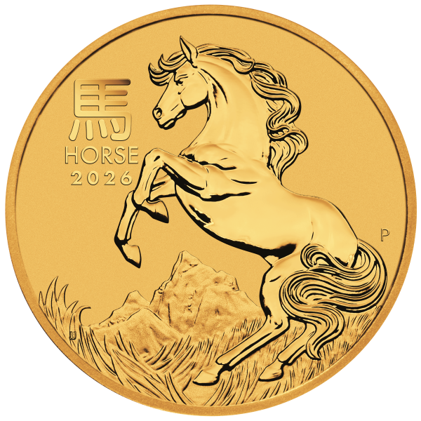 - AUSTRALIAN GOLD - 2026 2 OZ PERTH MINT GOLD HORSE (LUNAR SERIES) #2GPHO26